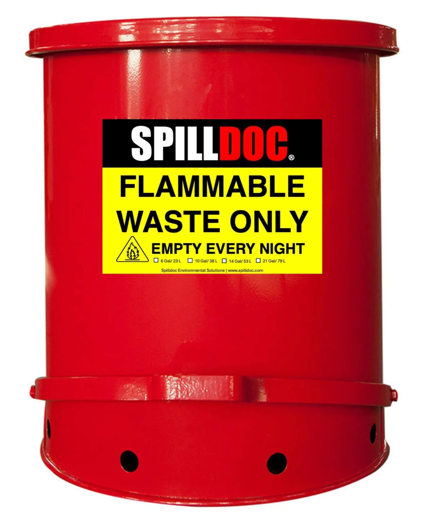 FLAMMABLE WASTE CAN 6 GALLON SDFWC6R — Spilldoc Singapore